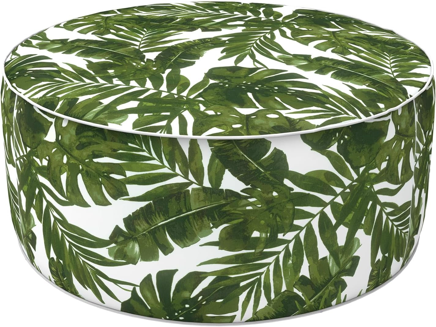 Indoor/Outdoor Inflatable Ottoman, D31 x H14 Inch Large Round Ottoman ...