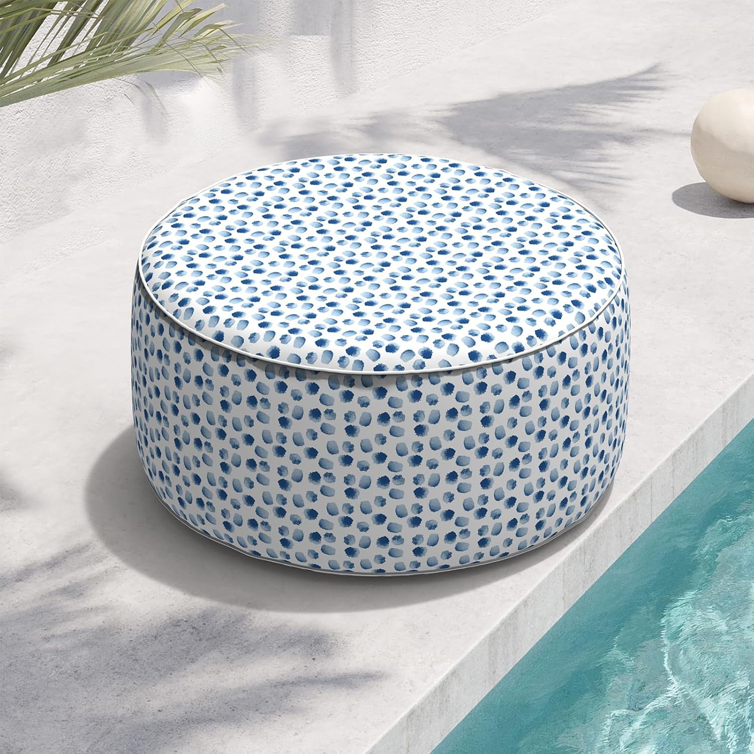 Indoor/Outdoor Inflatable Ottoman, All Weather Ottoman Pouf D31 X H14 ...