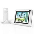 Indoor Outdoor LED Wireless Thermometer Touch Screen Weather Station ...