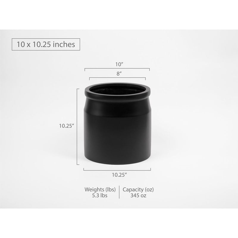 Indoor/Outdoor Large 1-piece Minimalist Fiberstone Lightweight Round ...