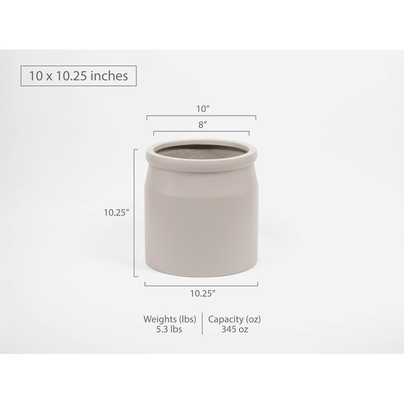 Indoor/Outdoor Large 1-piece Minimalist Fiberstone Lightweight Round ...