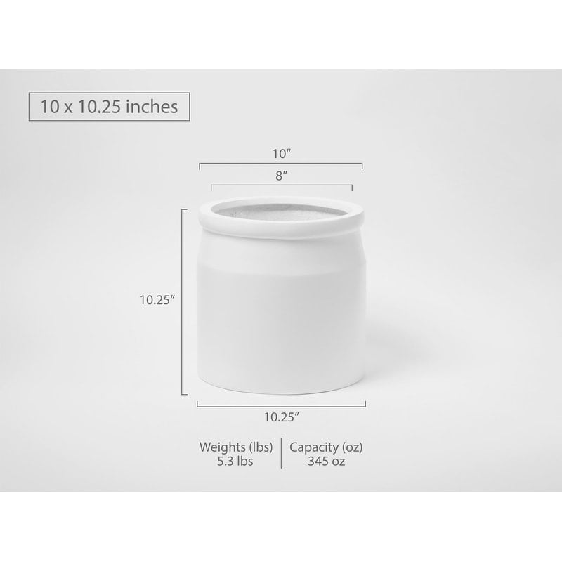 Indoor/Outdoor Large 1-piece Minimalist Fiberstone Lightweight Round ...