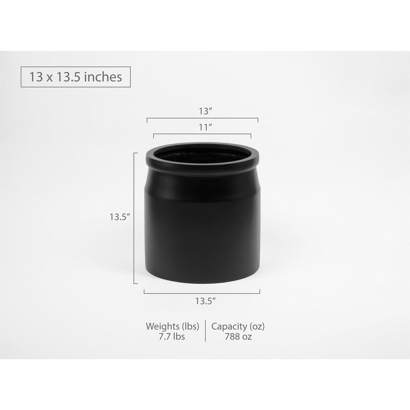 Indoor/Outdoor Large 1-piece Minimalist Fiberstone Lightweight Round ...