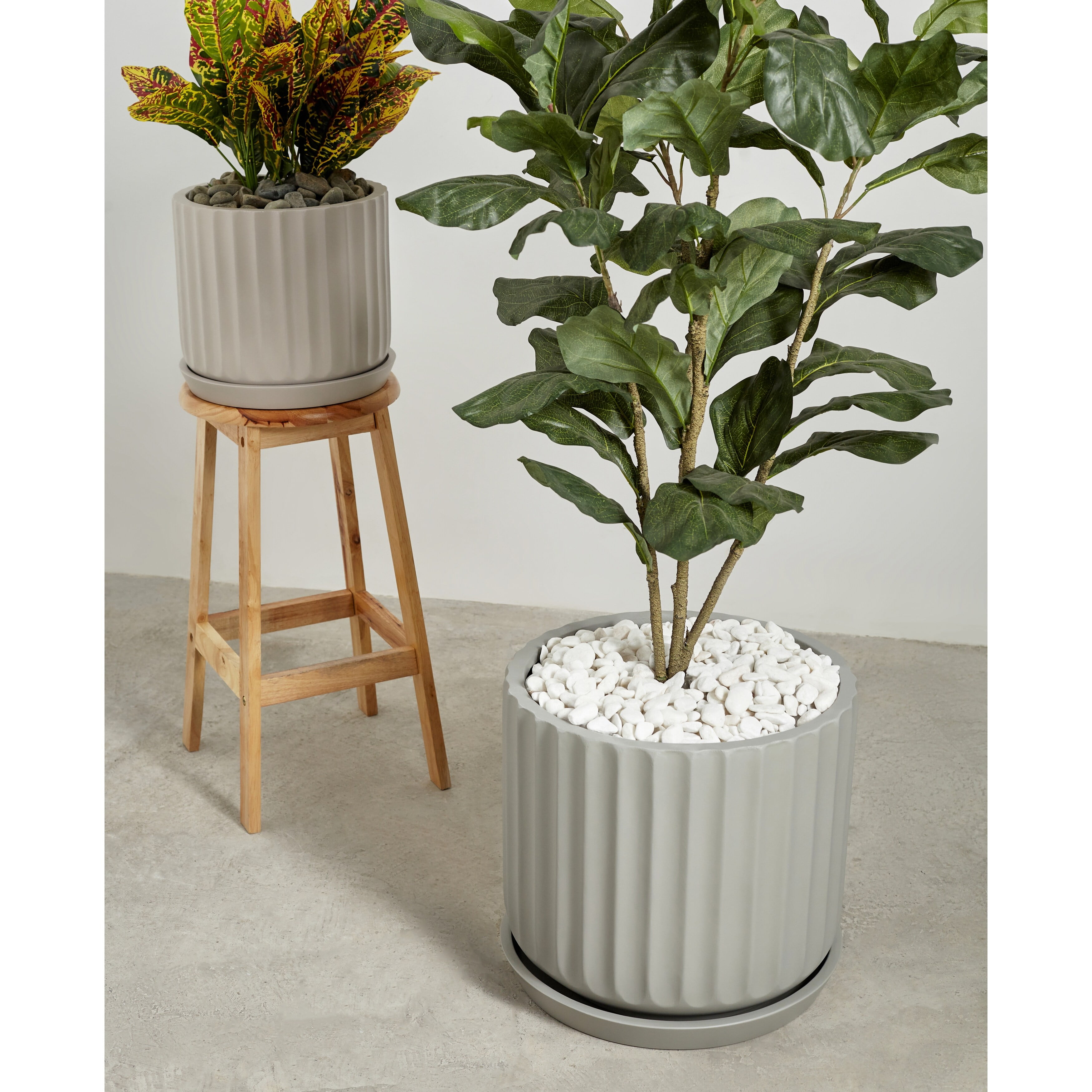 Indoor/Outdoor Large 1-piece Nordic Minimalist Fiberstone Lightweight ...