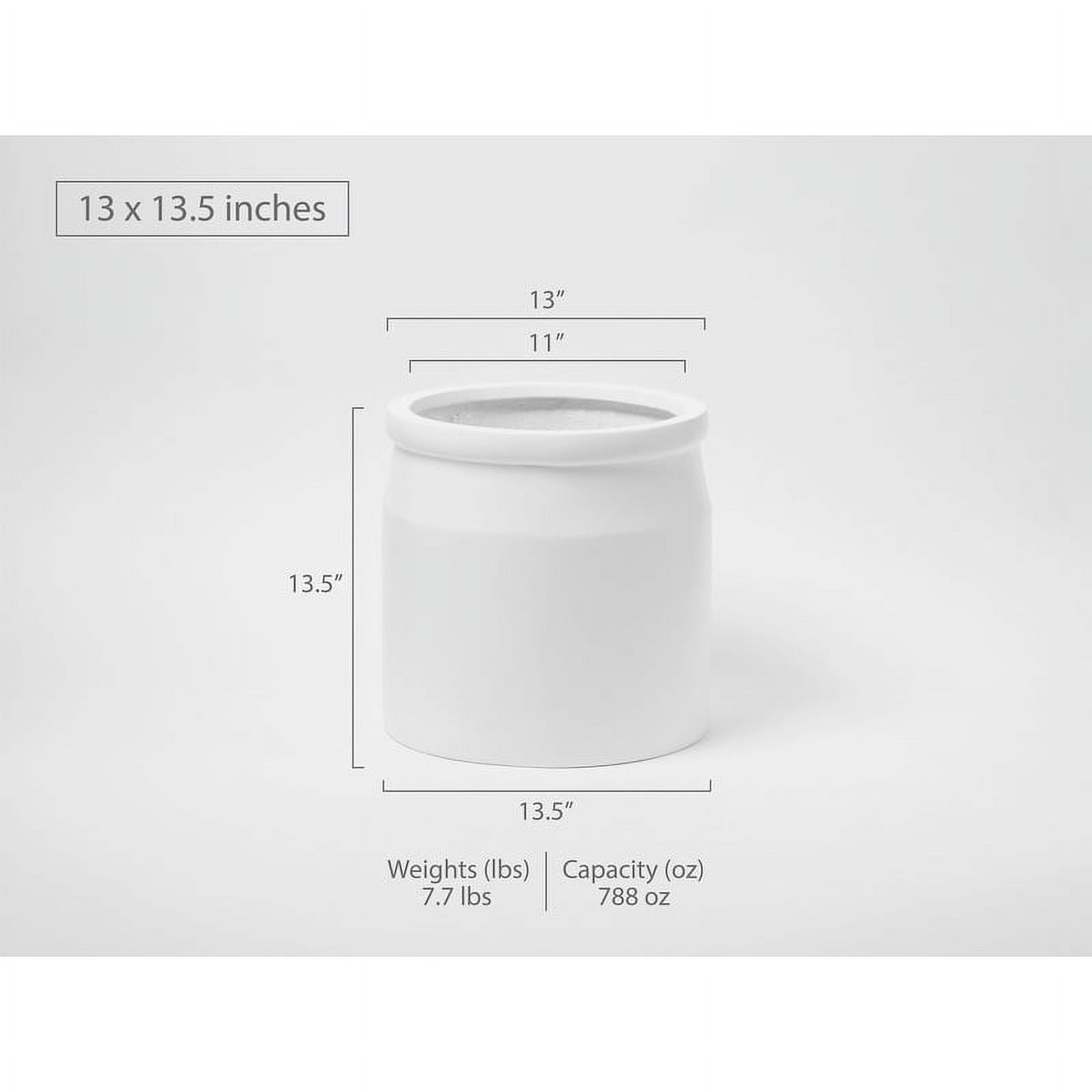 Indoor/Outdoor Large 1-piece Minimalist Fiberstone Lightweight Round ...