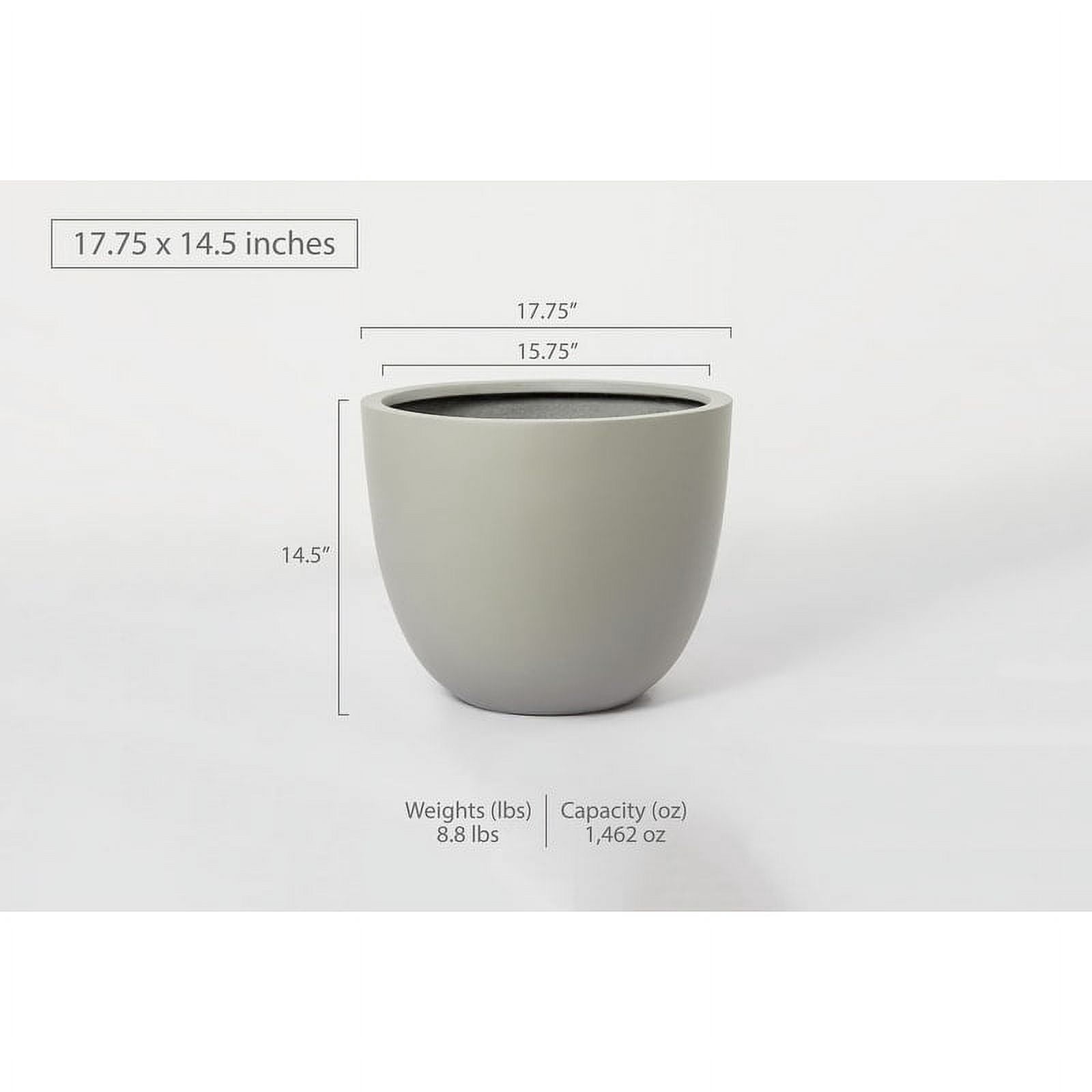 Indoor/Outdoor Large Nordic Minimalist Fiberstone Lightweight Round ...