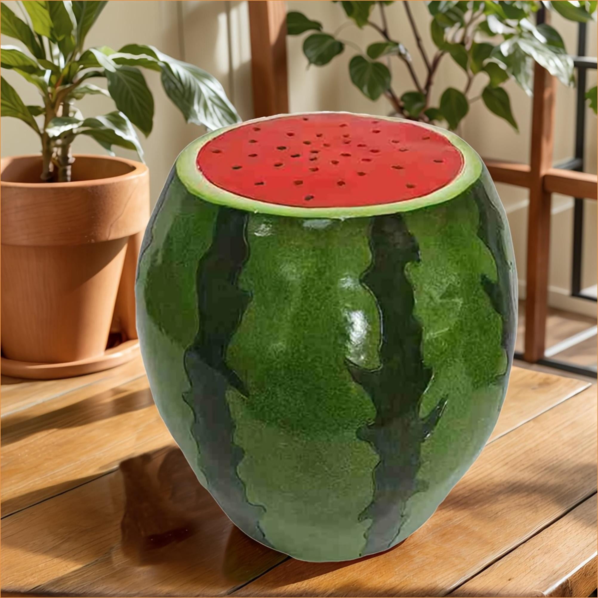 Indoor Outdoor Multi-Purpose Stool, 13.4" Oversized Watermelon Shaped ...