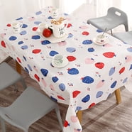 Strawberry PVC Vinyl Tablecloth with Cartoon Style Pattern, 35x54 inch ...