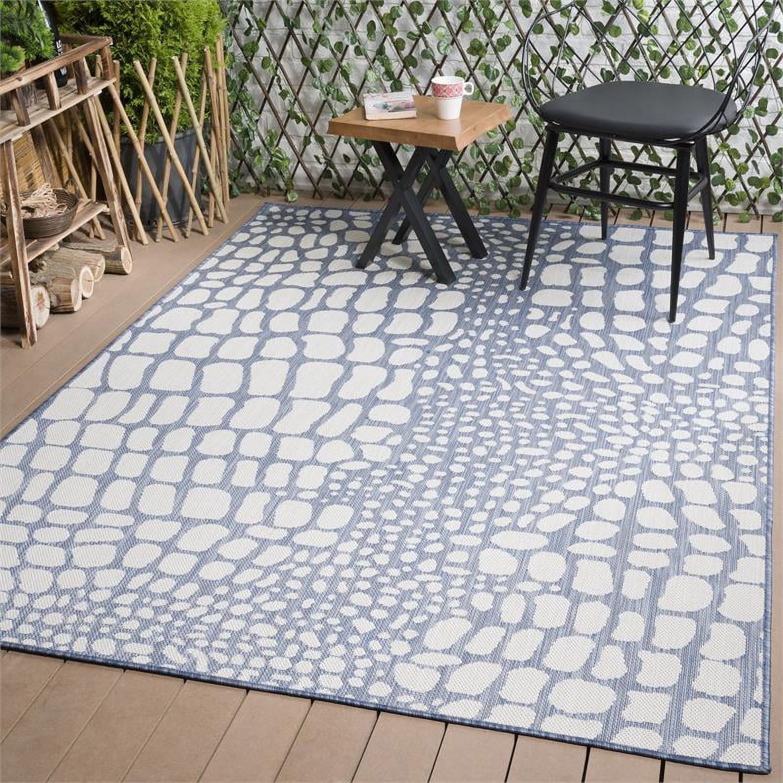 Indoor/Outdoor Pebbles Area Rug 5x7 - Blue / White - WKK20703 - Walmart.com