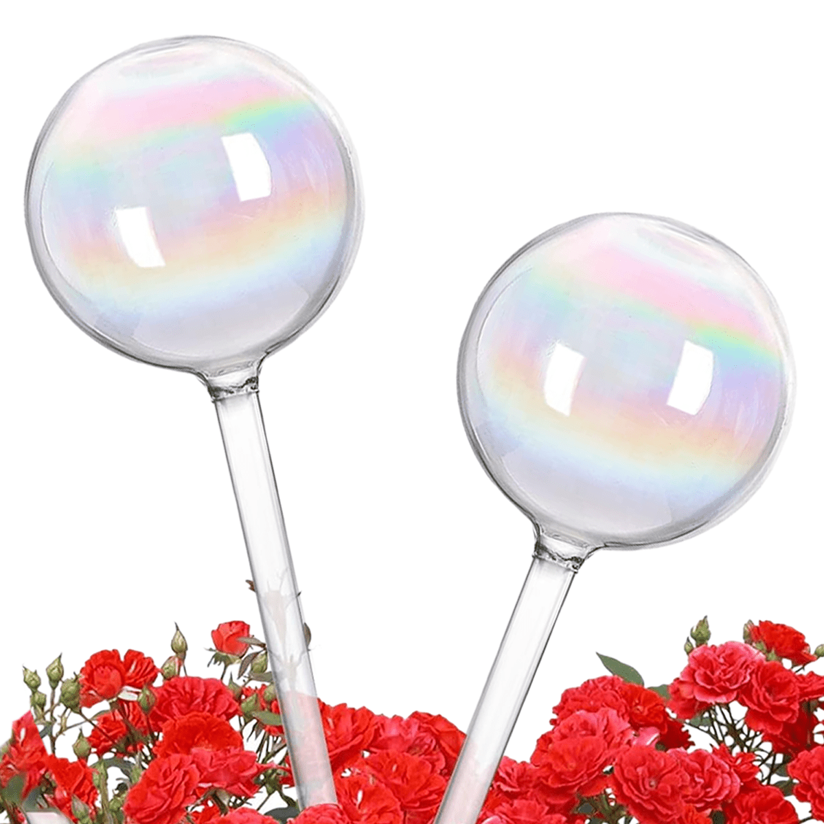 Indoor Outdoor Plants Care, Iridescent Glass Self Watering Globes for ...