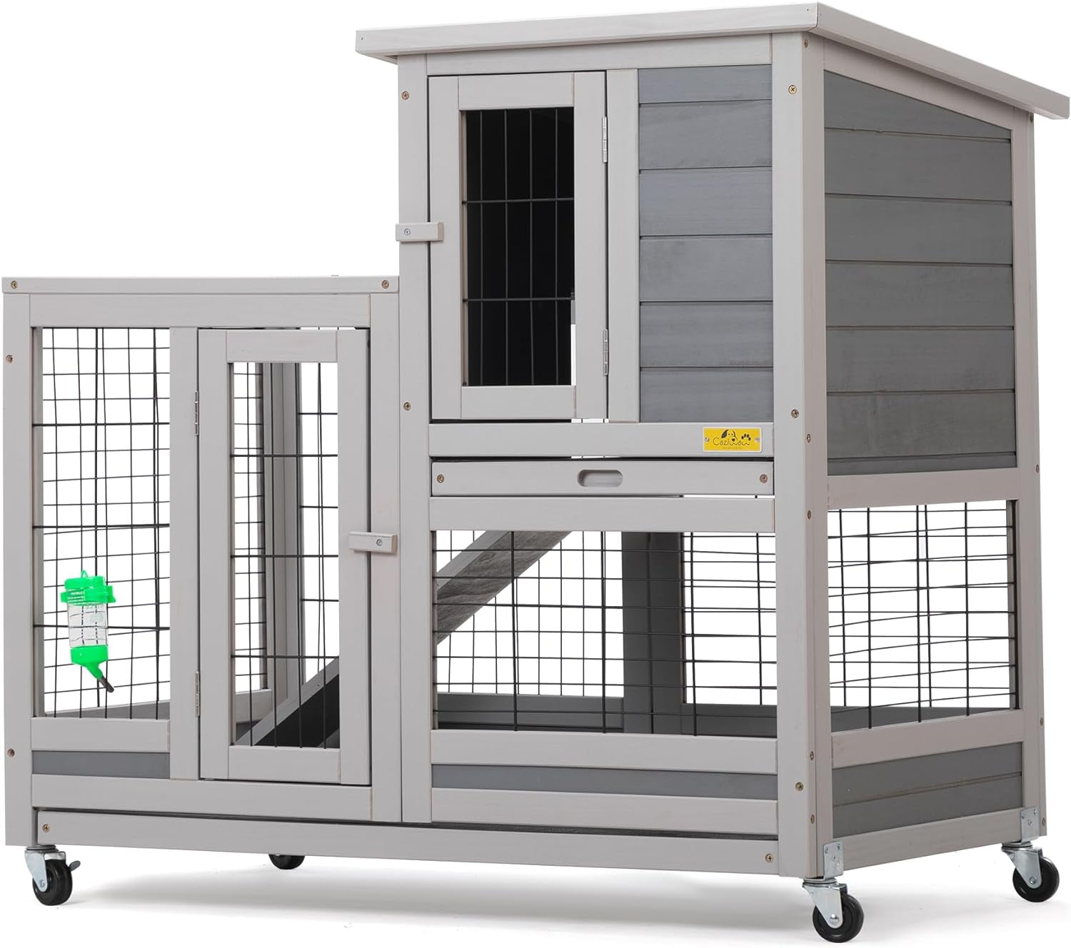 Indoor Outdoor Rabbit Hutch on Wheels, Small Animal Houses Habitats ...