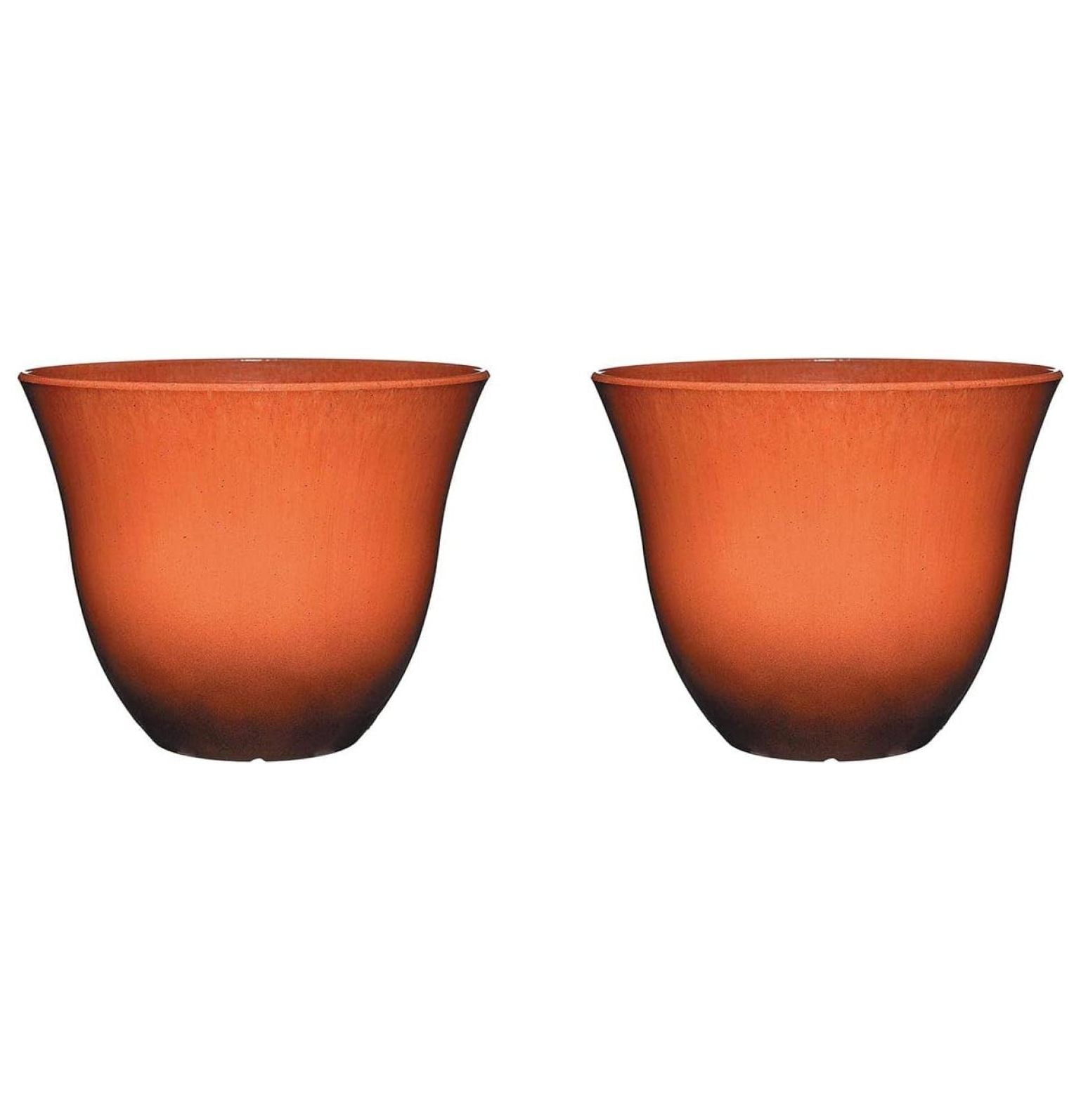 Indoor/Outdoor Round Honeysuckle Resin Flower Pot Planter, Orange Ember ...