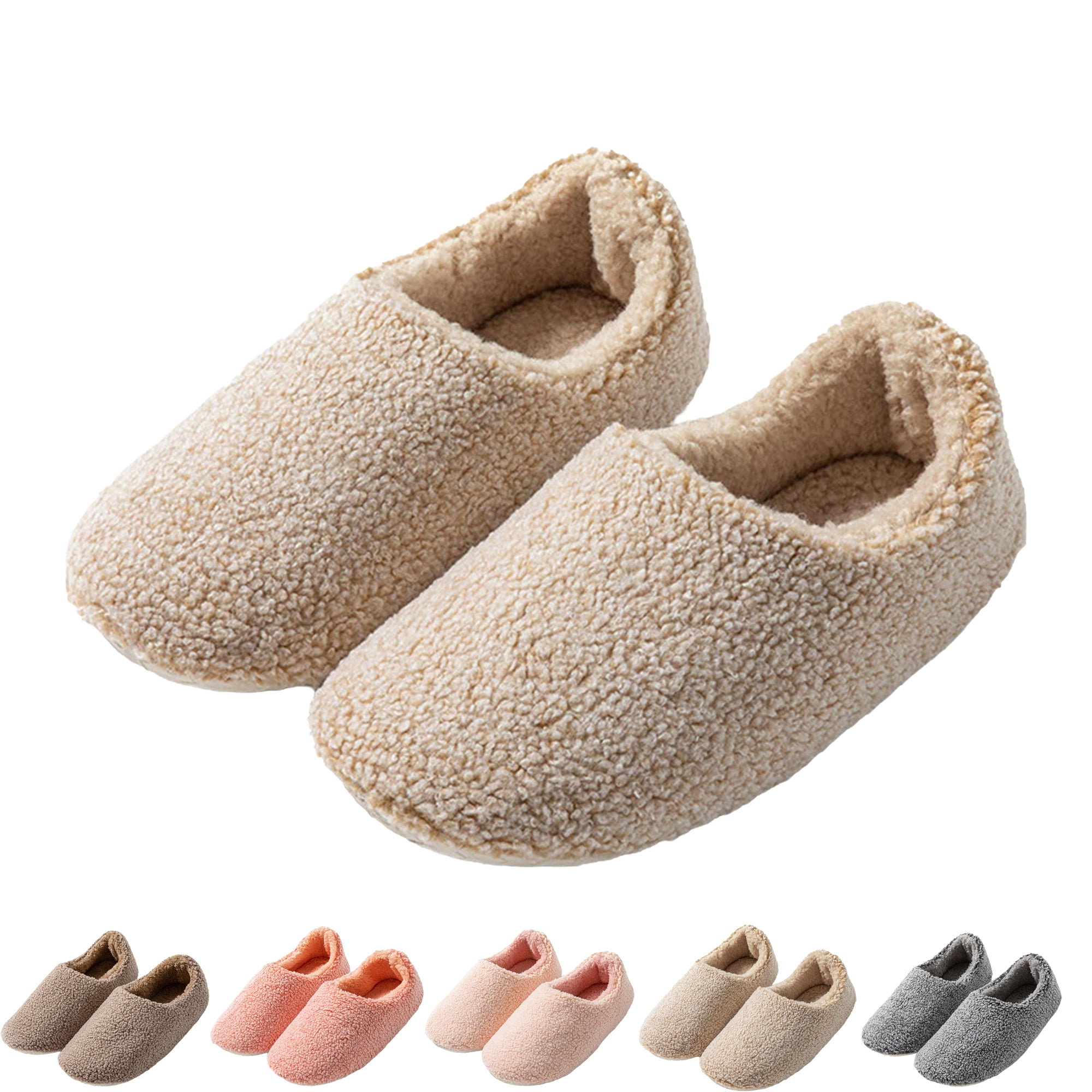 Slippers for Women Men Slip-on Warm House Slipper Fleece-Lined Bedroom ...