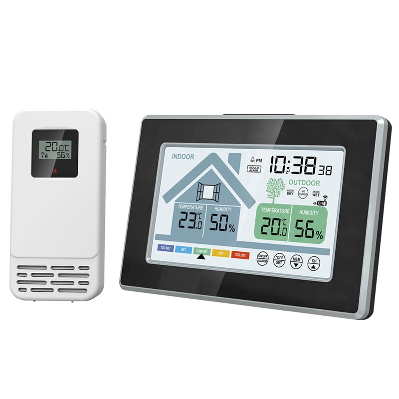 Indoor Outdoor Temperature Humidity Meters Mould Alarm Weather Station ...