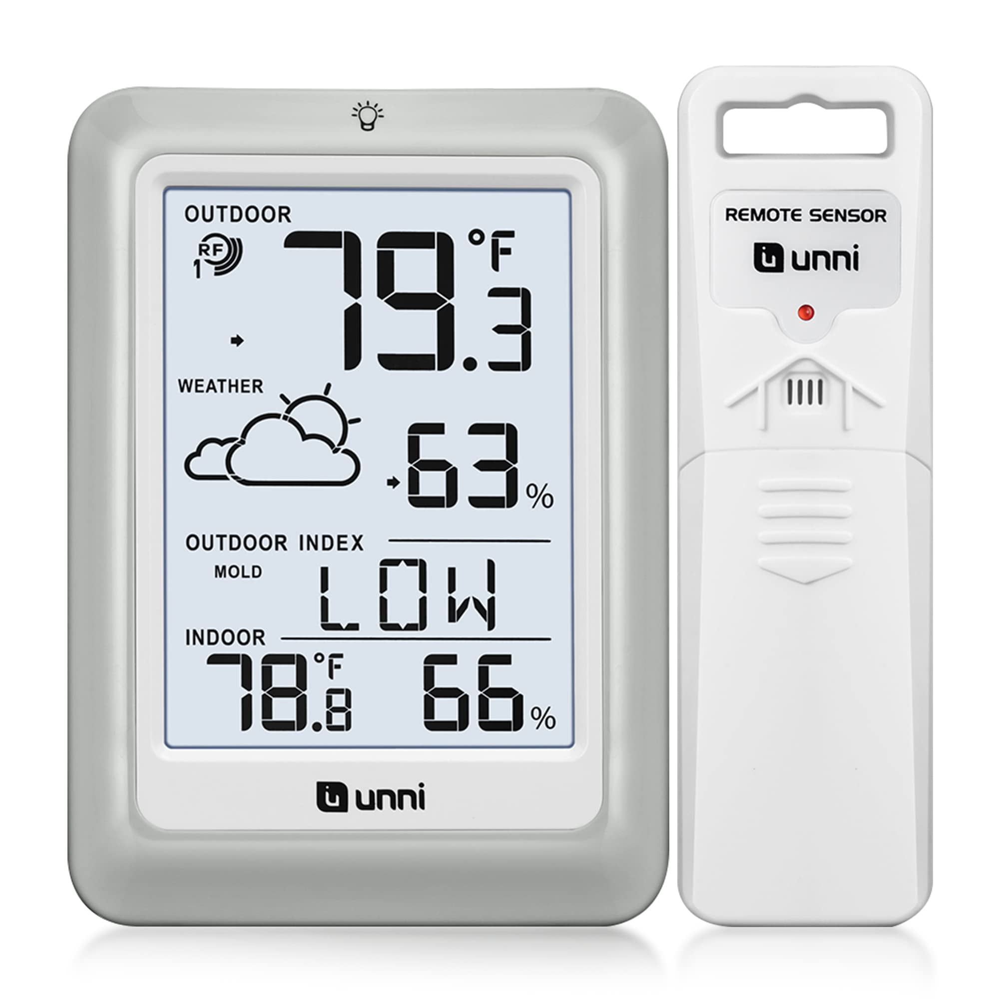 Indoor Outdoor Thermometer Hygrometer Wireless, Weather Station with ...