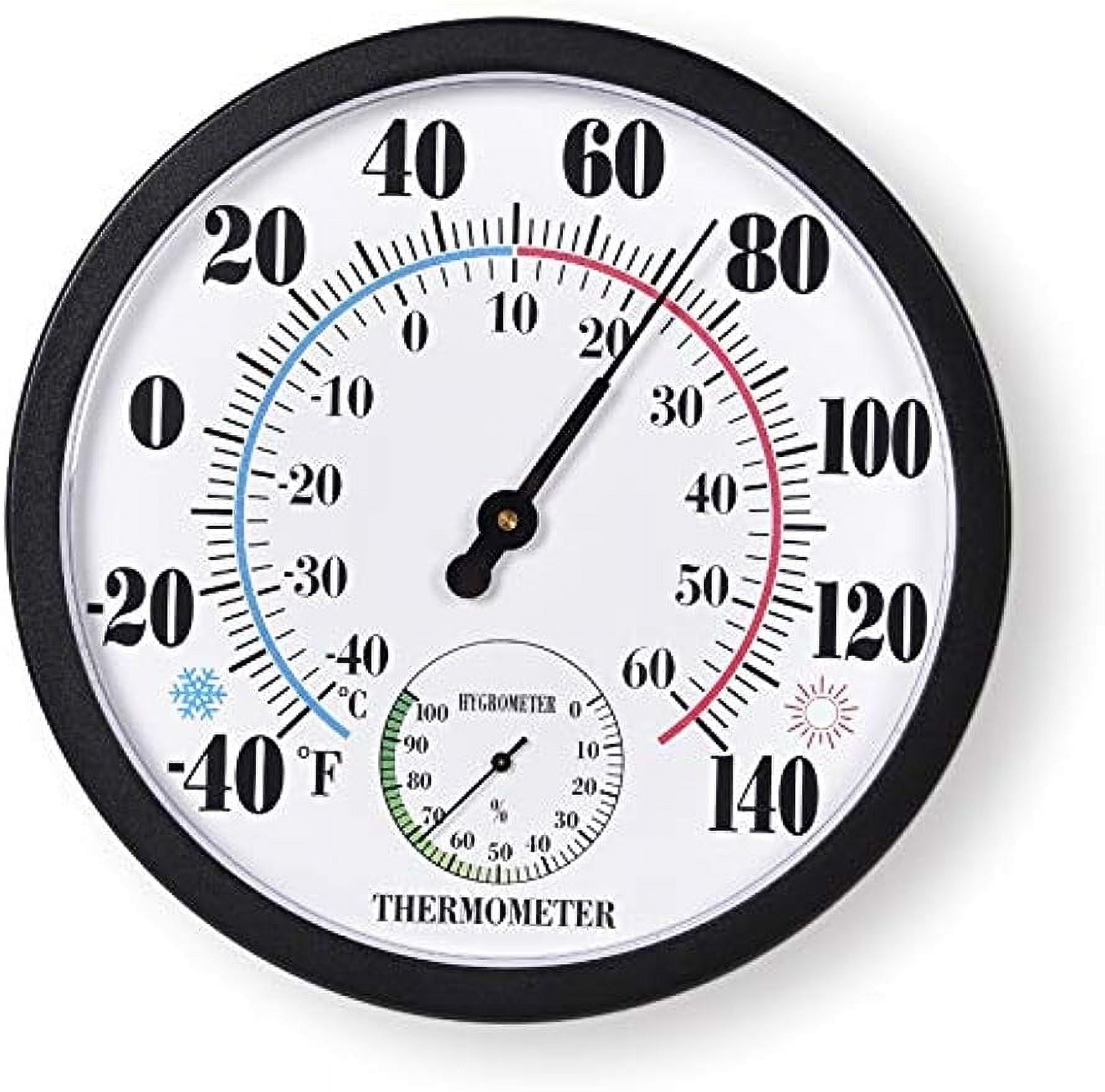 Indoor Outdoor Thermometer Large Numbers Wall Thermometer Hygrometer ...