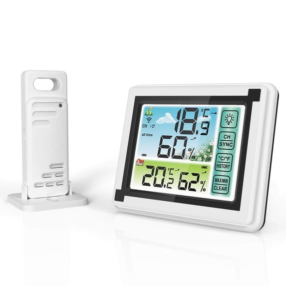 Indoor Outdoor Thermometer Wireless Remote Temperature & Humidity ...