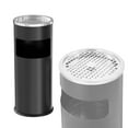 Indoor Outdoor Trash Can with Lid, Black Stainless Steel Garbage Can ...