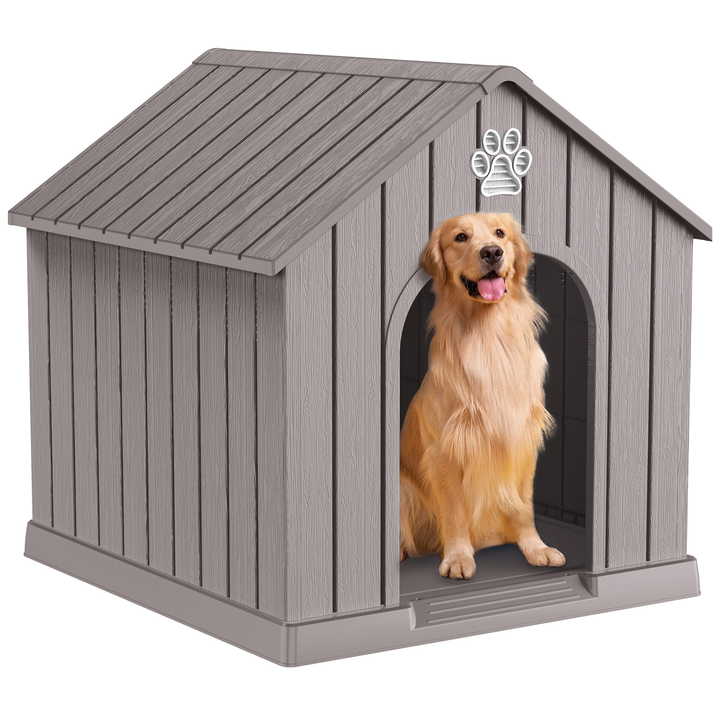 Indoor Outdoor Waterproof Dog House,PP Material,Puppy Shelter with Air ...