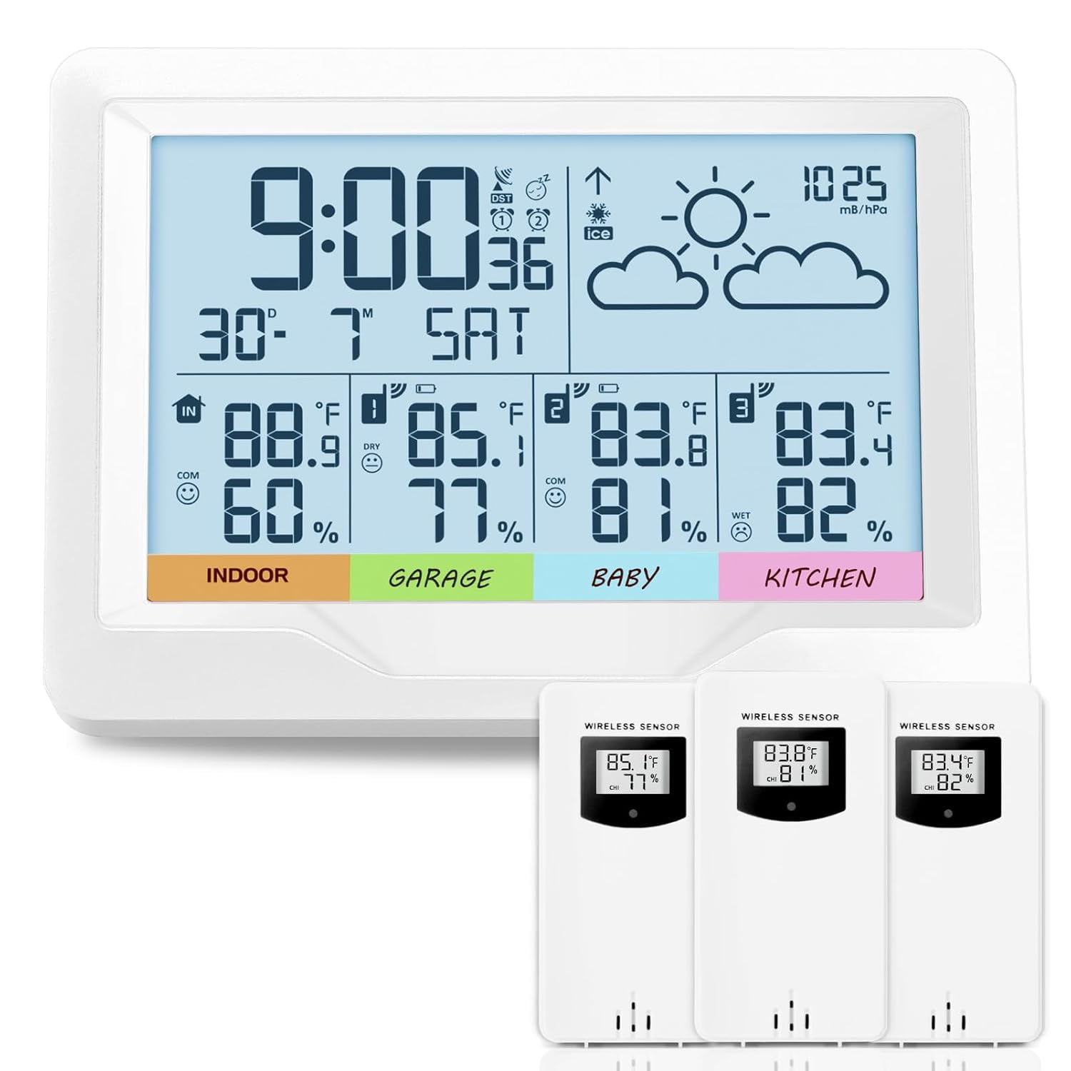 Wireless Weather Station Wireless Indoor Outdoor Weather Station With 3 ...