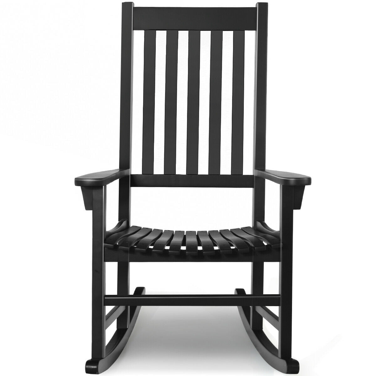 Indoor Outdoor Wooden High Back Rocking Chair - Walmart.com