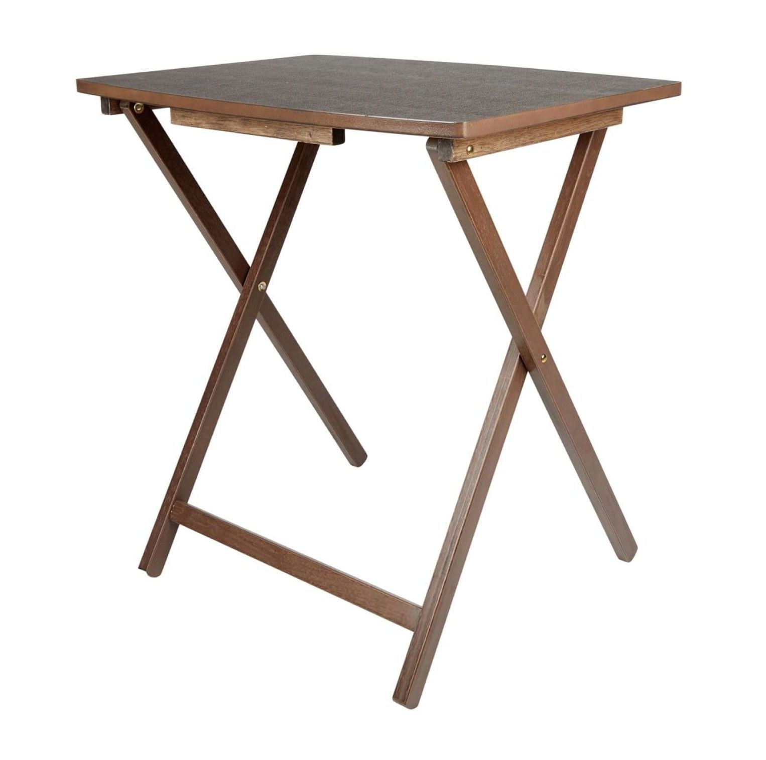Indoor Oversized Single Folding Tray Table, Espresso, 26" x 23.6" x 17. ...