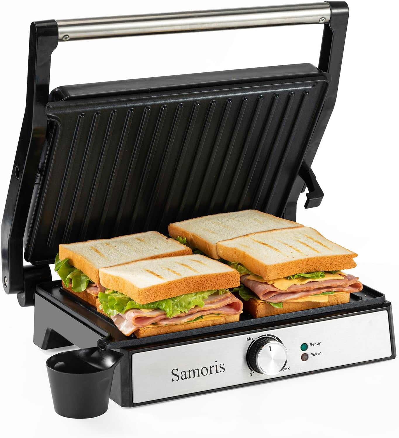 Indoor Panini Press Grill Sandwich Maker with Temperature Control, 4 ...