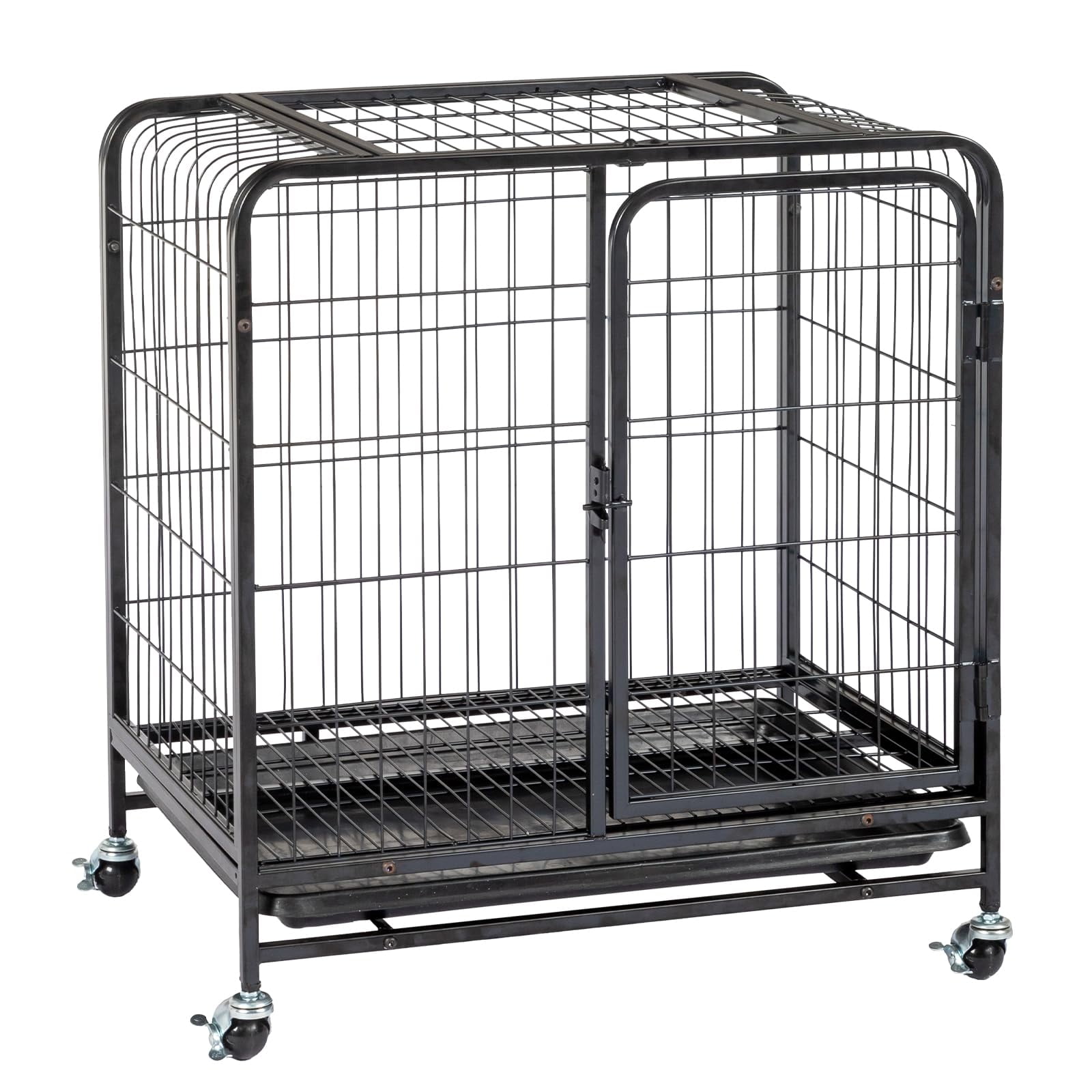 Indoor Pet Cage with Double Door, 21” Metal Cat Catio Enclosure with ...