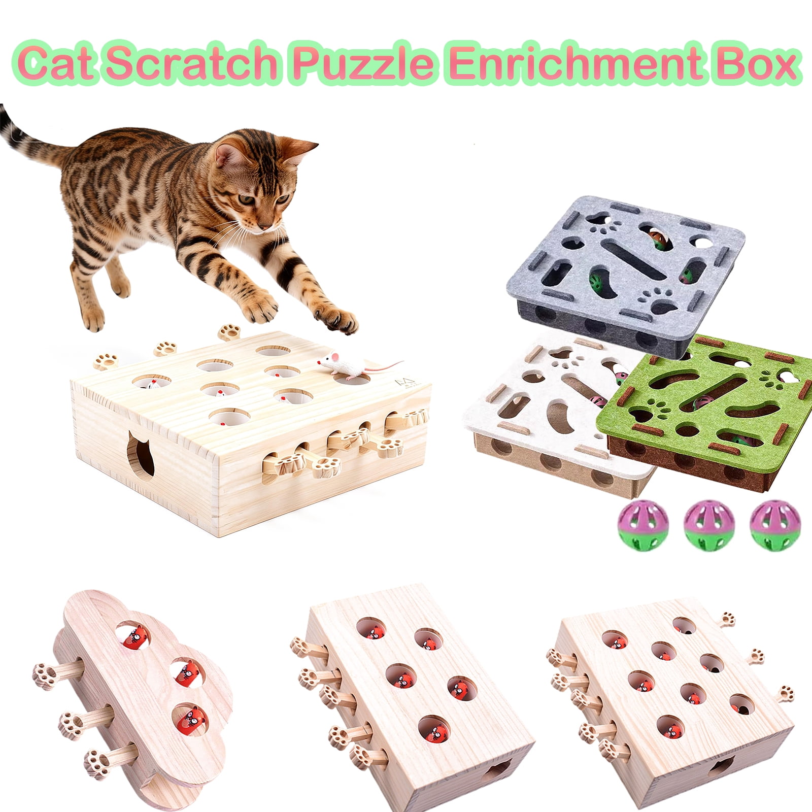 Indoor Pet Interactive Construction Digging Puzzle Game, Enrichment Box ...