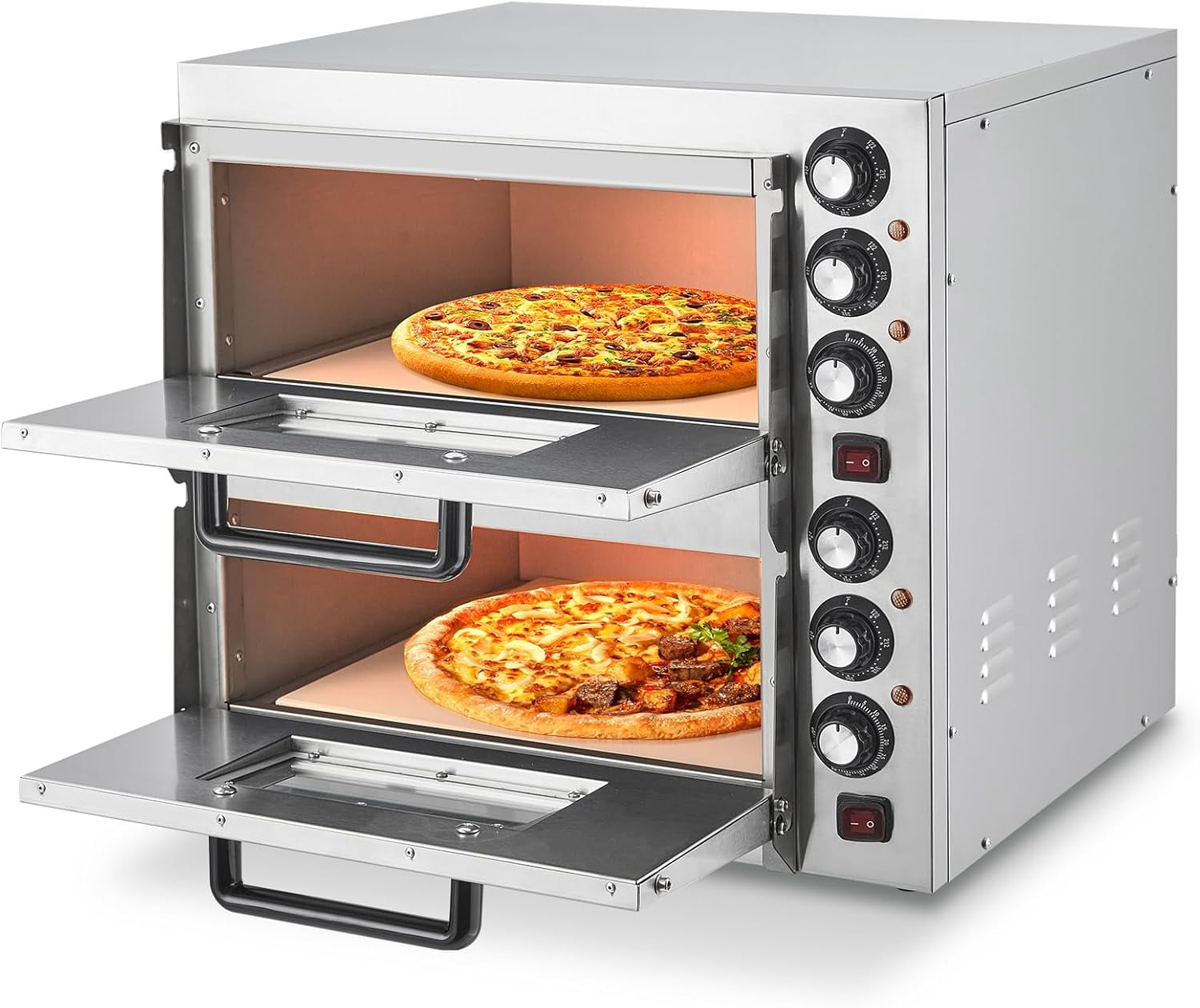 Indoor Pizza Oven,Countertop Electric Pizza Maker with Crumb Tray,Timer ...