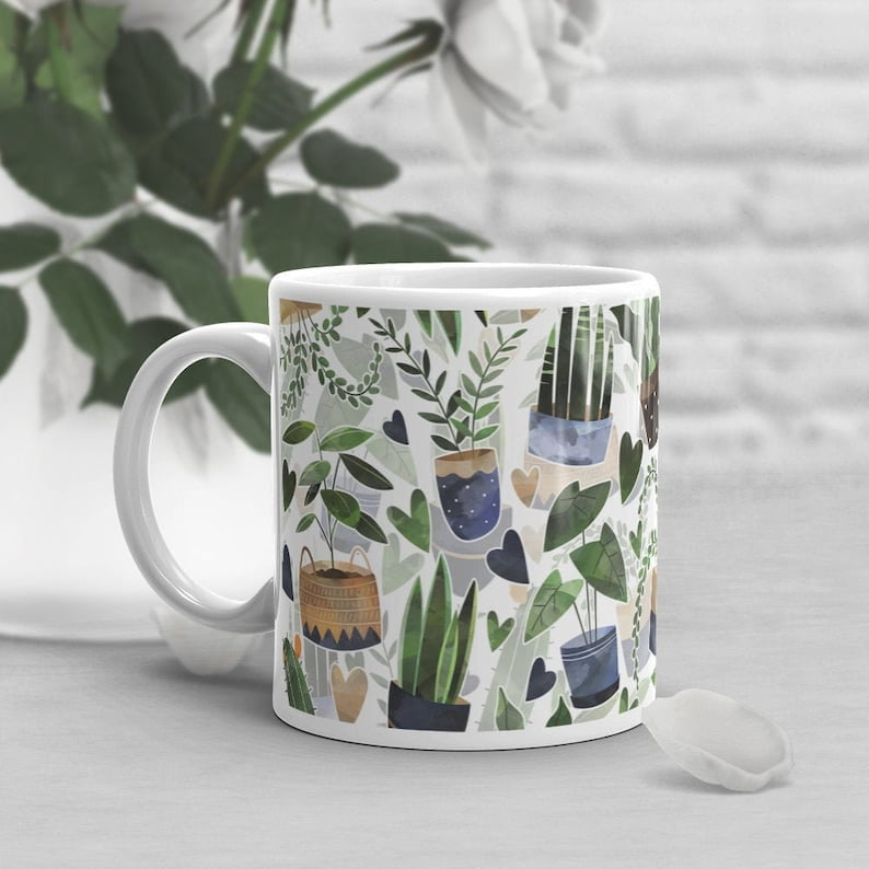 Indoor Plant Coffee Mug, Houseplant Lover Gift, Plant Mom, Succulent ...
