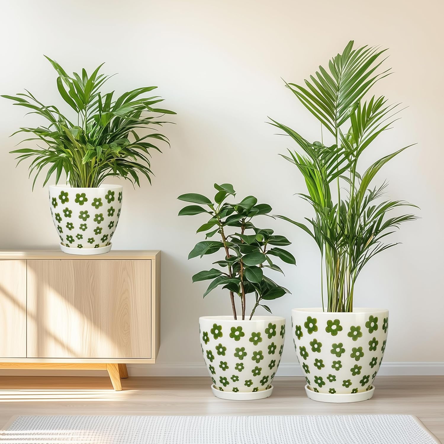 Indoor Plant Pots - 10+8+6 Inch Ceramic Planters for Indoor Plants ...