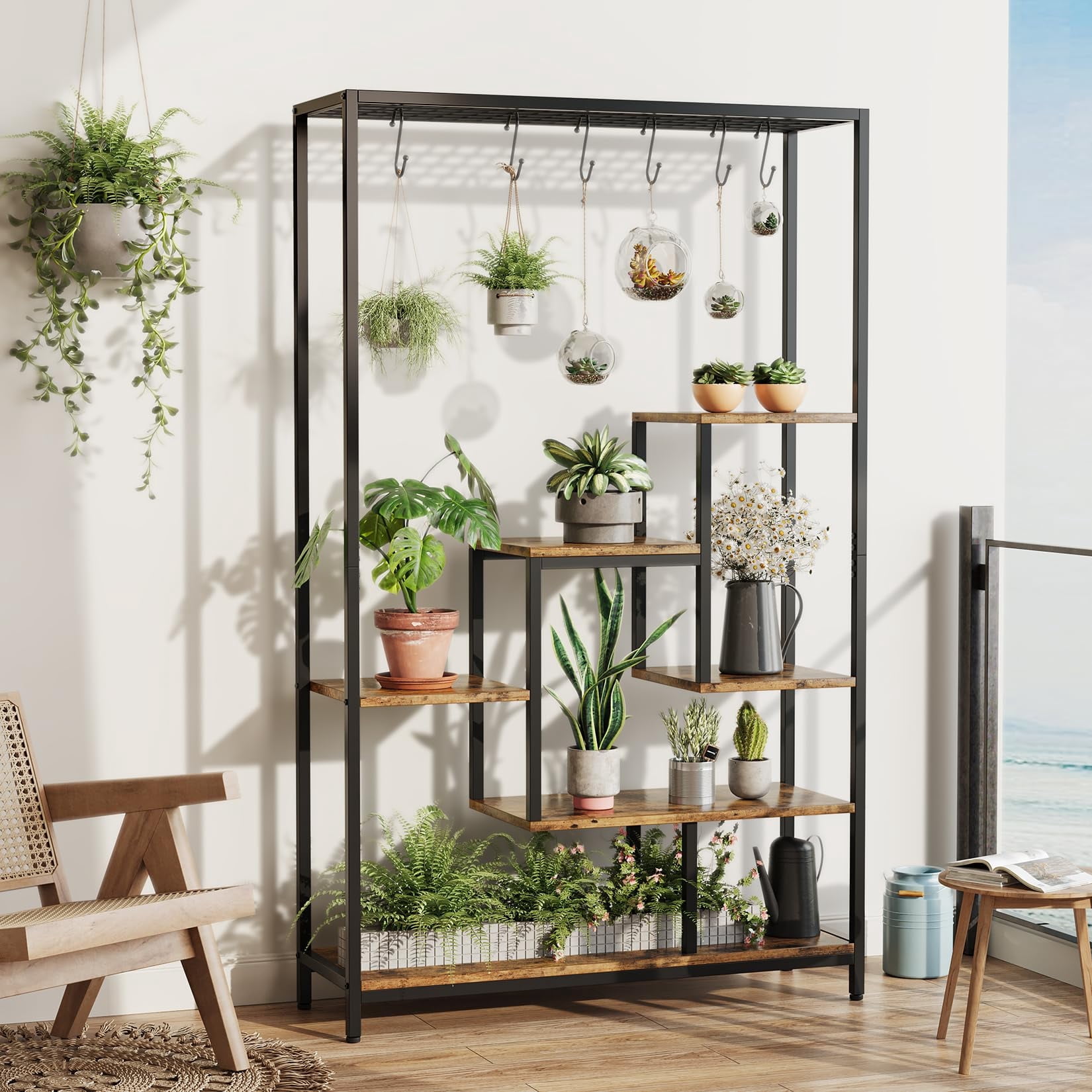Indoor Plant Stand 5-Tier Tall 70.9", Large Metal Plant Shelf with ...
