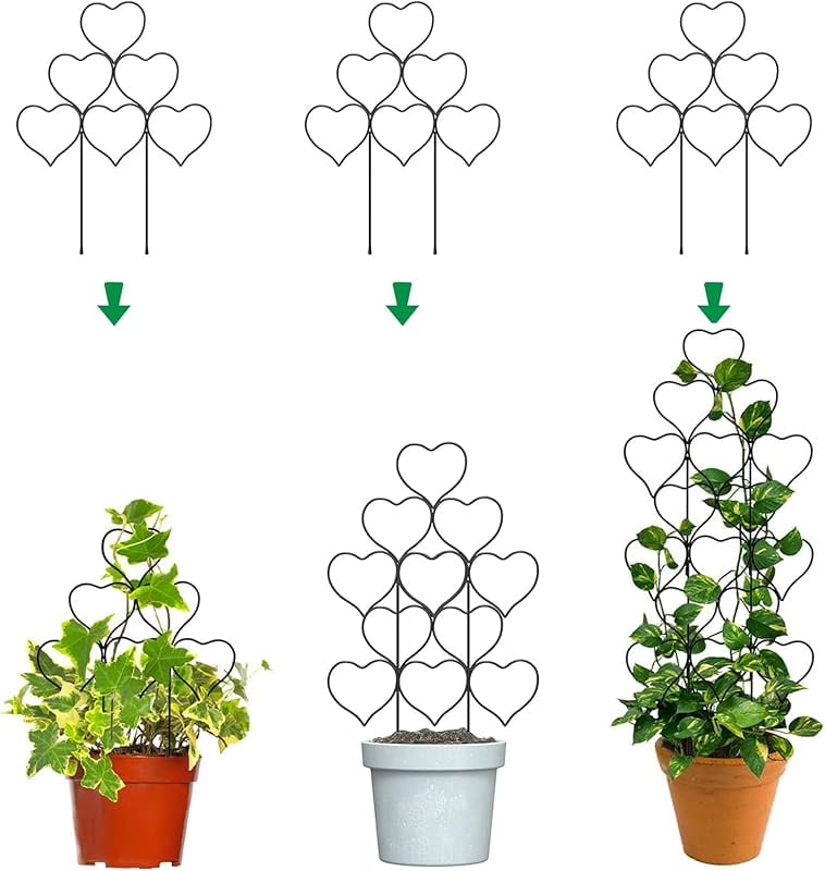 Indoor Plant Trellis for Climbing Plants, Stackable Garden Trellis for Potted Plants, Small ...