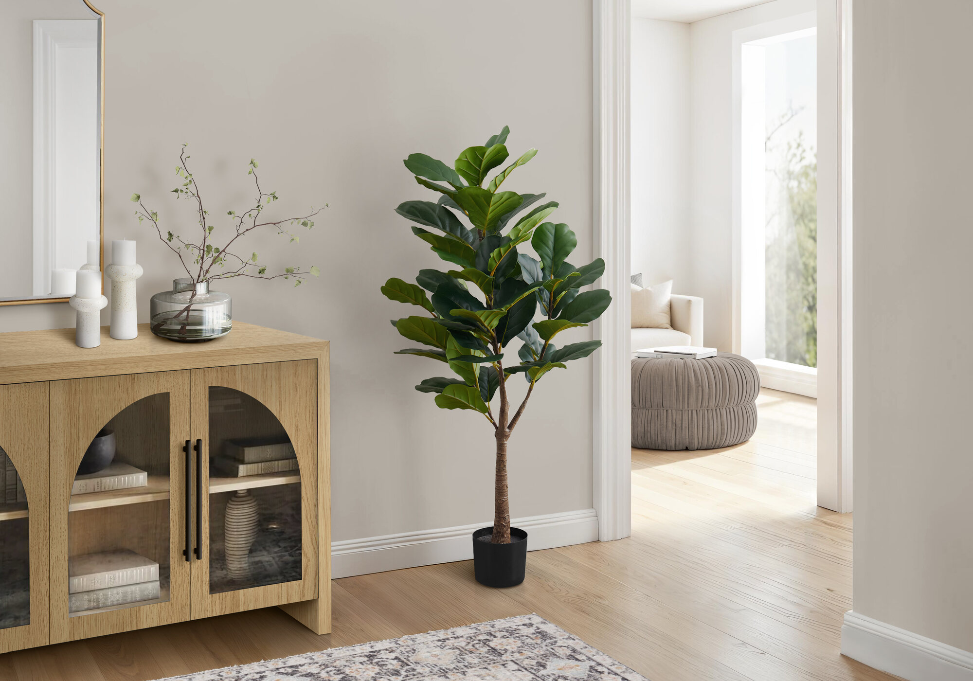 Indoor Plants Artificial Plant, 47" Tall, Fiddle Tree, Indoor, Faux ...
