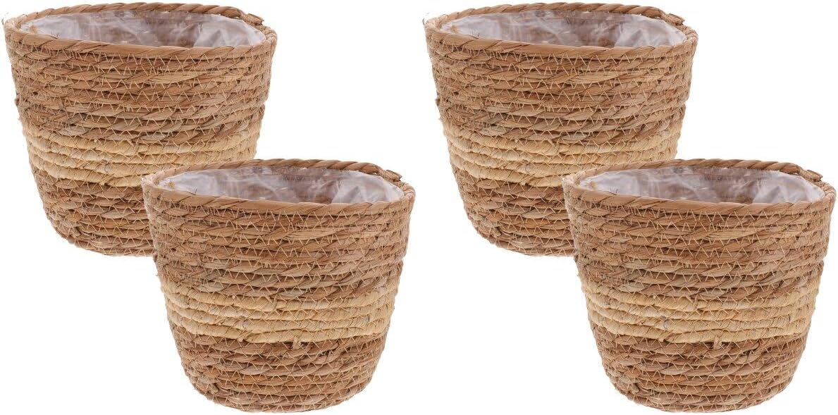 Indoor Plants Home Decor Home Decor 2pcs Straw Flower Pot Indoor ...