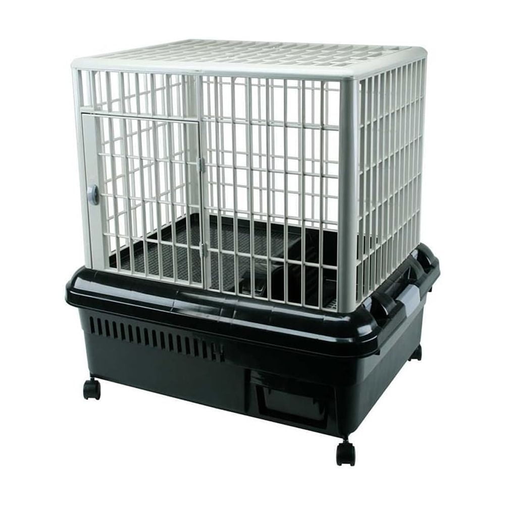 Indoor Plastic Rabbit Cage, Pet Cage with 4 Casters, Pet Home with Door ...