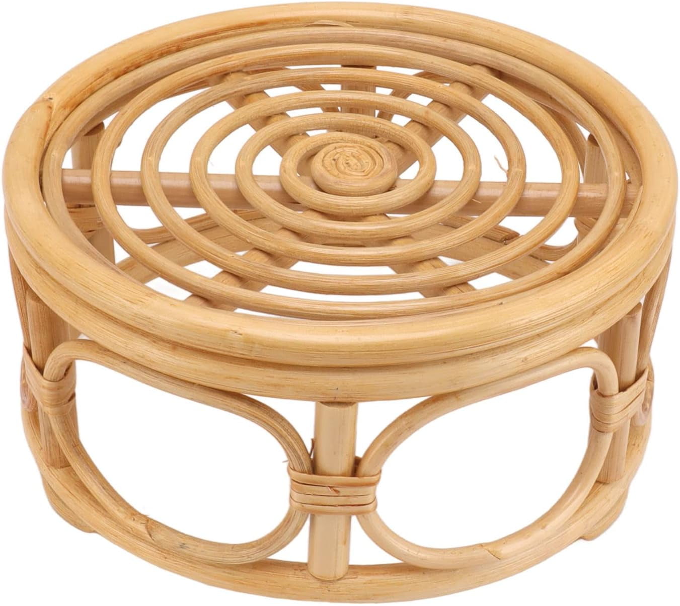 Indoor Rattan Stand, Round Rack, Handmade Rattan Planter Stand for Home ...