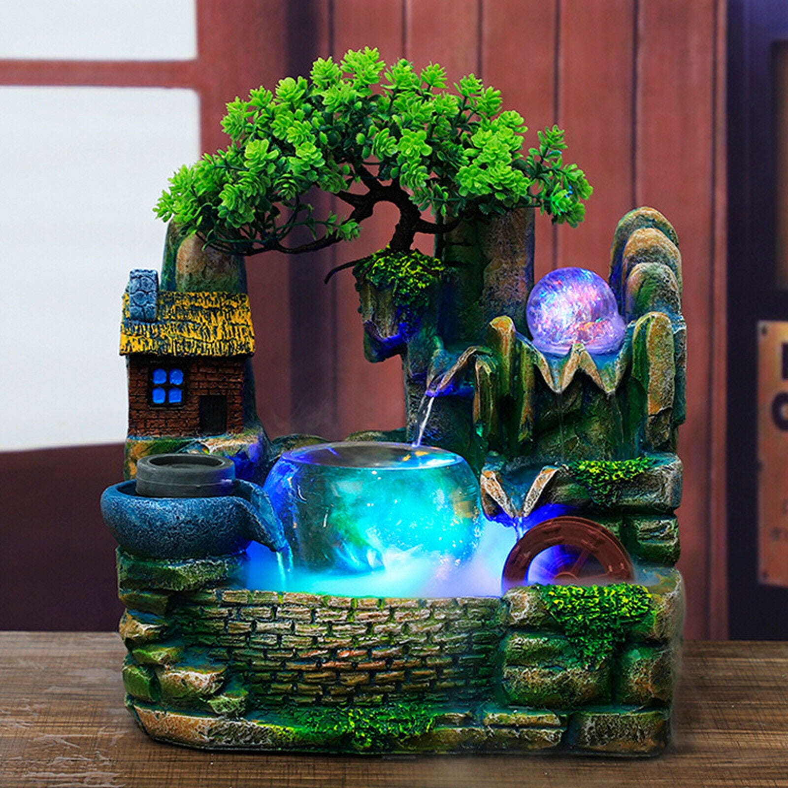 Indoor Rockery Fountain Fish Bowl Waterfall Feng Shui Water Sound ...