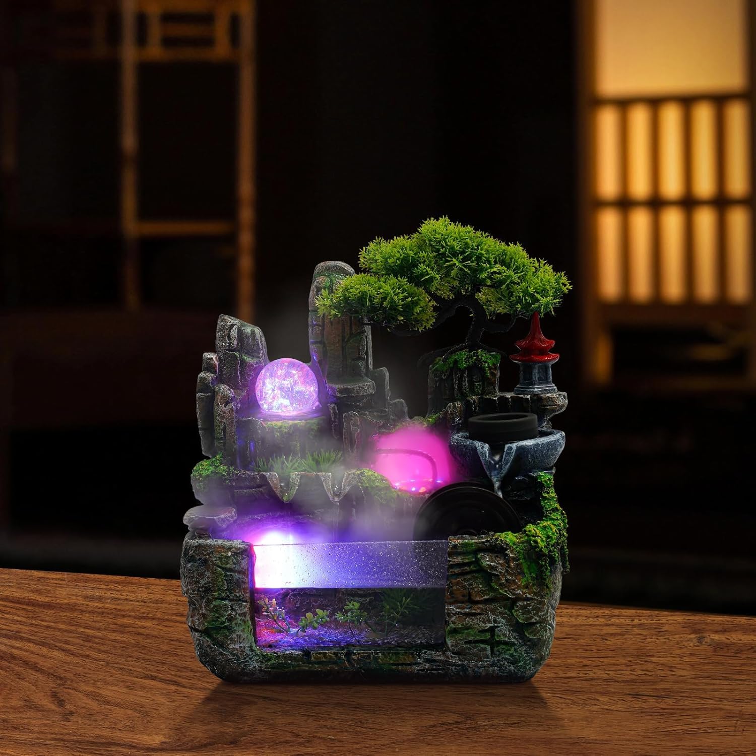 Indoor Rockery Fountain Goldfish Waterfall, Tabletop Rockery Fountain ...