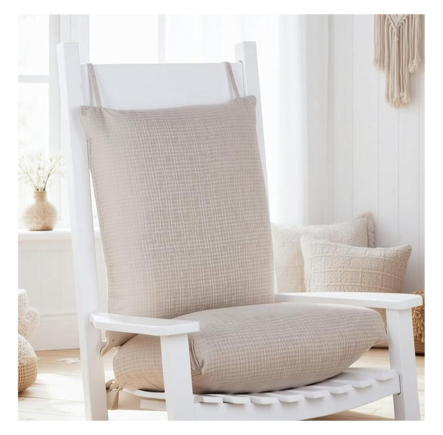 Indoor Rocking Chair Cushion Set – Large Size Modern No Tuft Design ...