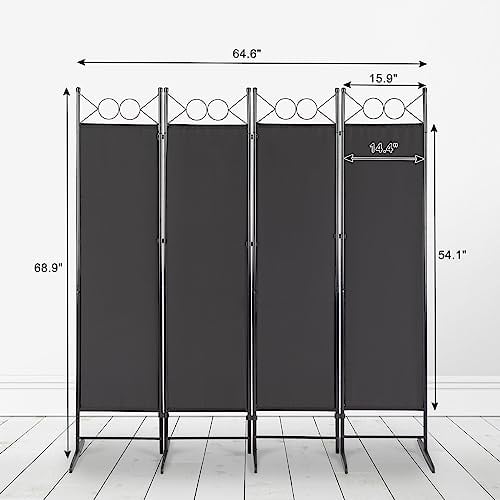 Indoor Room Divider,5.74 Ft Folding Privacy Screens with 17" Support ...