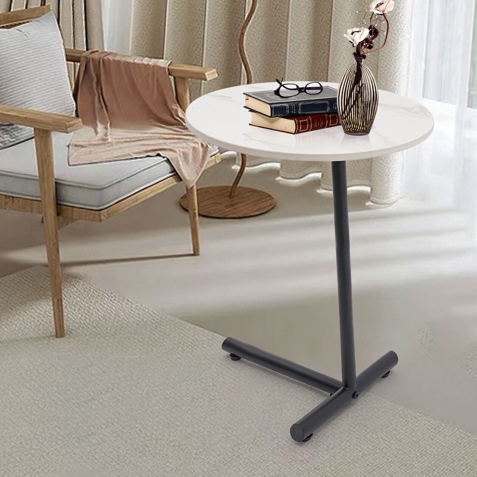 Indoor Round Side Table, Modern Round C Table End Table, Freestanding ...