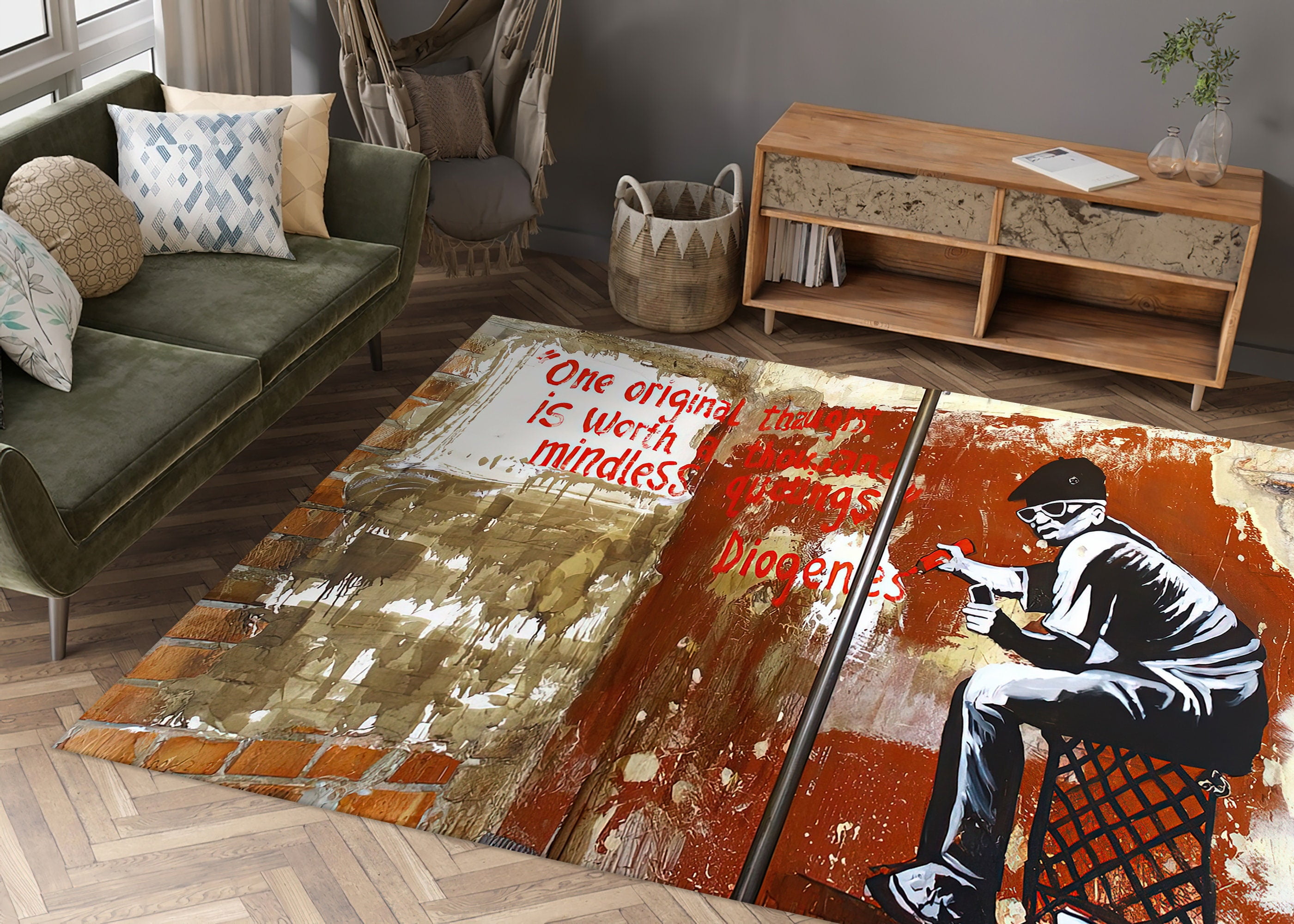 Indoor Rugs, Banksy Boy Rugs, Painting Rugs, Step Rugs, Salon Rugs ...