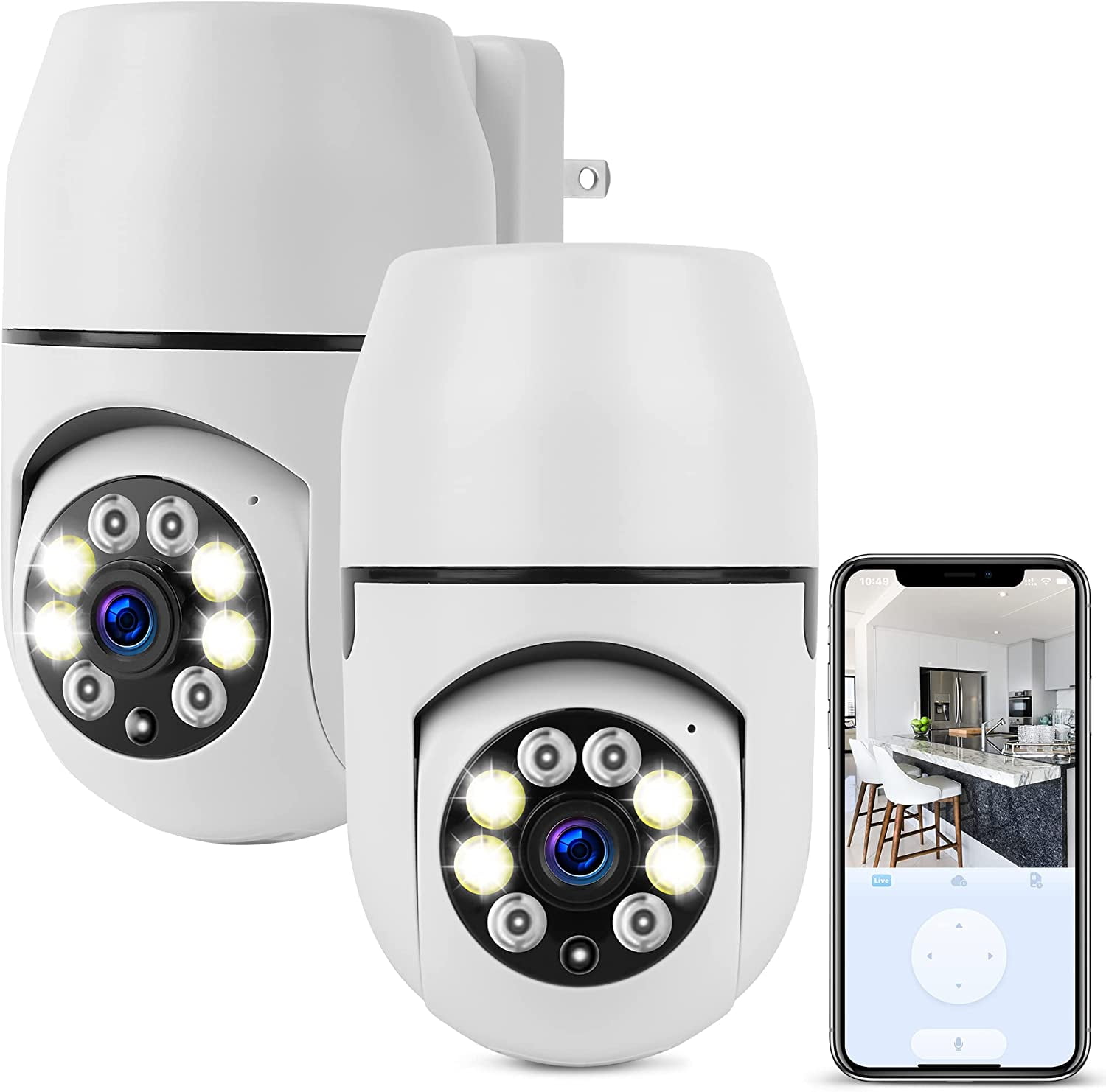 Indoor Security Camera 1080p Wireless WiFi Camera (2.4G Only) Plug in ...