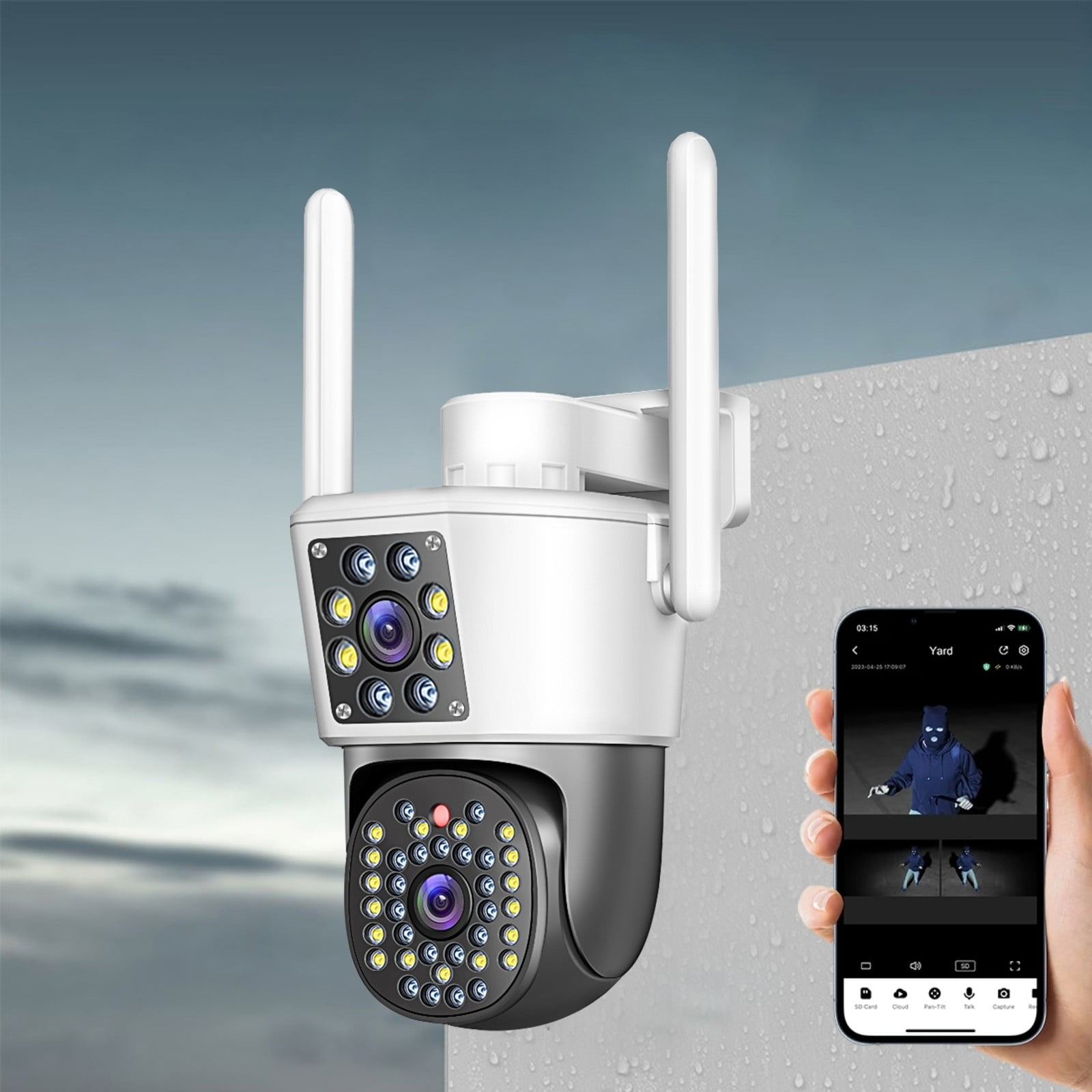 Indoor Security Camera, 2025 New Upgrade Binocular Full-color Night ...