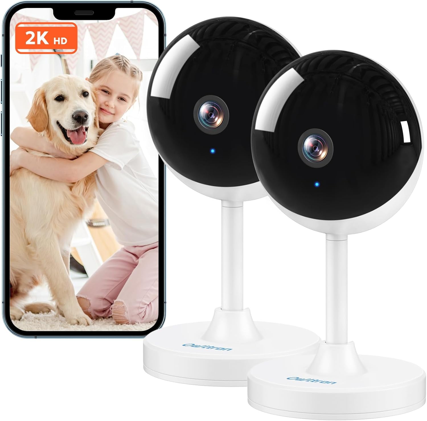 Indoor Security Camera, 2K Cameras for Home Security with Motion ...