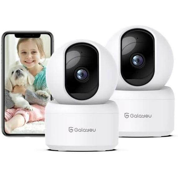 Indoor Security Camera 2K, Pet Camera, 360 Degree 2.4G WiFi Home for ...