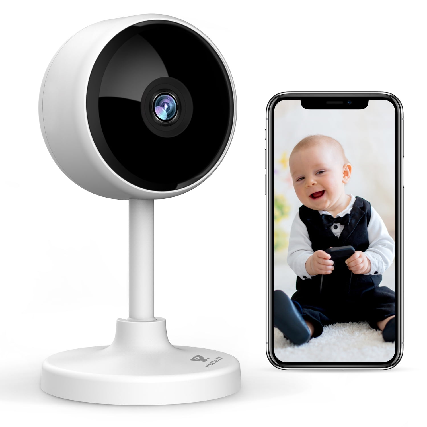 Littlelf Indoor Wi-Fi Security Camera, Smart Baby/Pet Monitor with ...