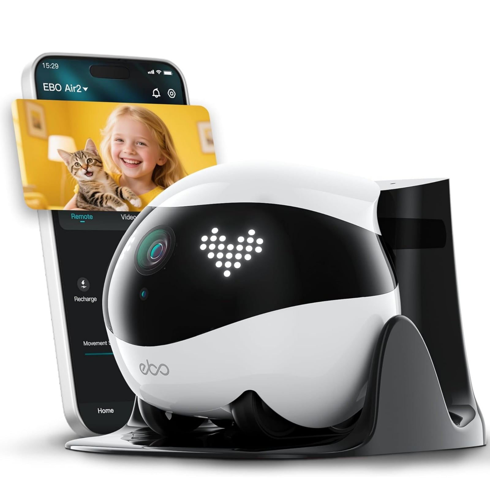 Indoor Security Camera Robot EBO Air 2: 2K Pet Camera, Movable Home ...